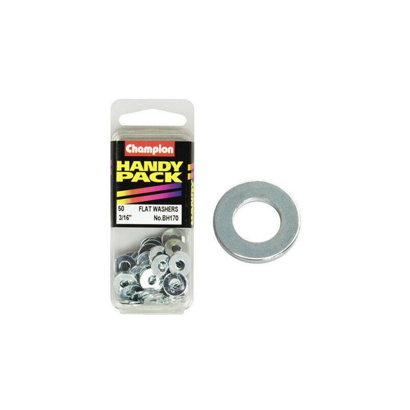 Flat Washer ZP Steel Champion 3/16 (50) - BH170| Konnect Fastening Systems