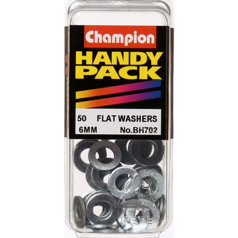 Flat Washer ZP Steel Champion 6mm (50) - BH702| Konnect Fastening Systems