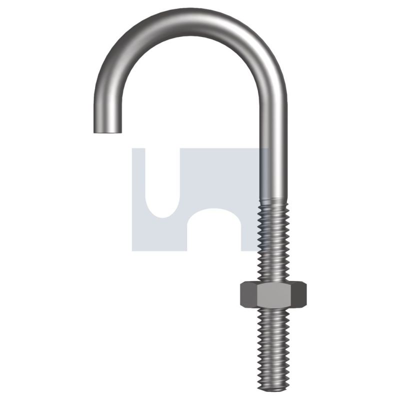 1 1/4 NB J Bolt with Nut ZP BSW 1/4 x1 11/16 x3 1/4 - 14X1.14BWZPJBN ...