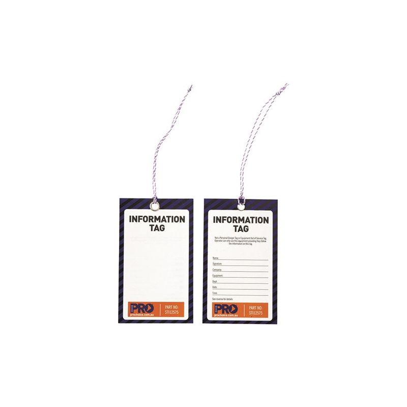 Safety Tag 125mm X 75mm Information (Blank) - STI12575| Konnect ...