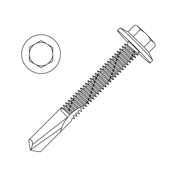 Self Drilling Screw (SDS) Series 500 CL 4 Hex Head 14-20 x 205mm - 14 ...
